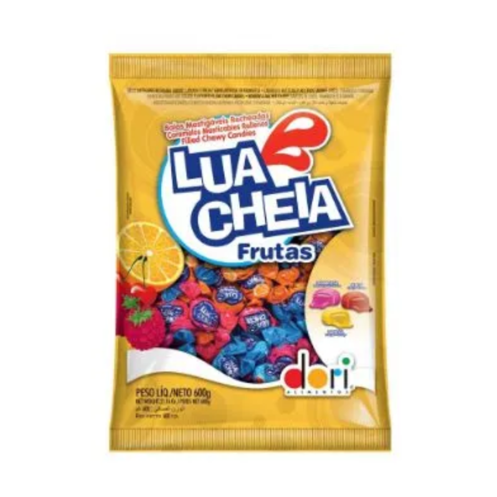 Bala Mastigável lua cheia frutas Dori 600g